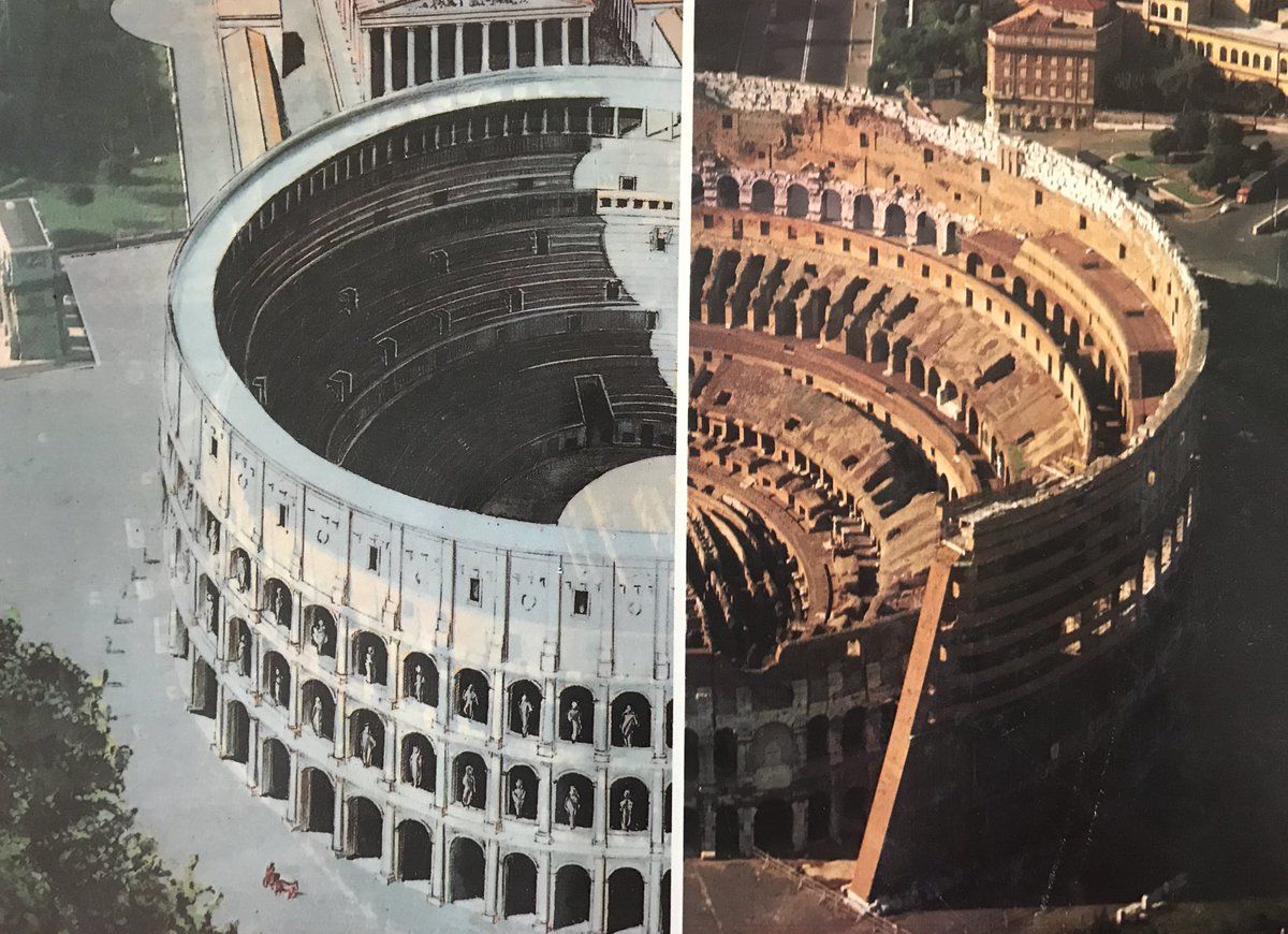 Then and Now: Roman Colosseum : r/rome